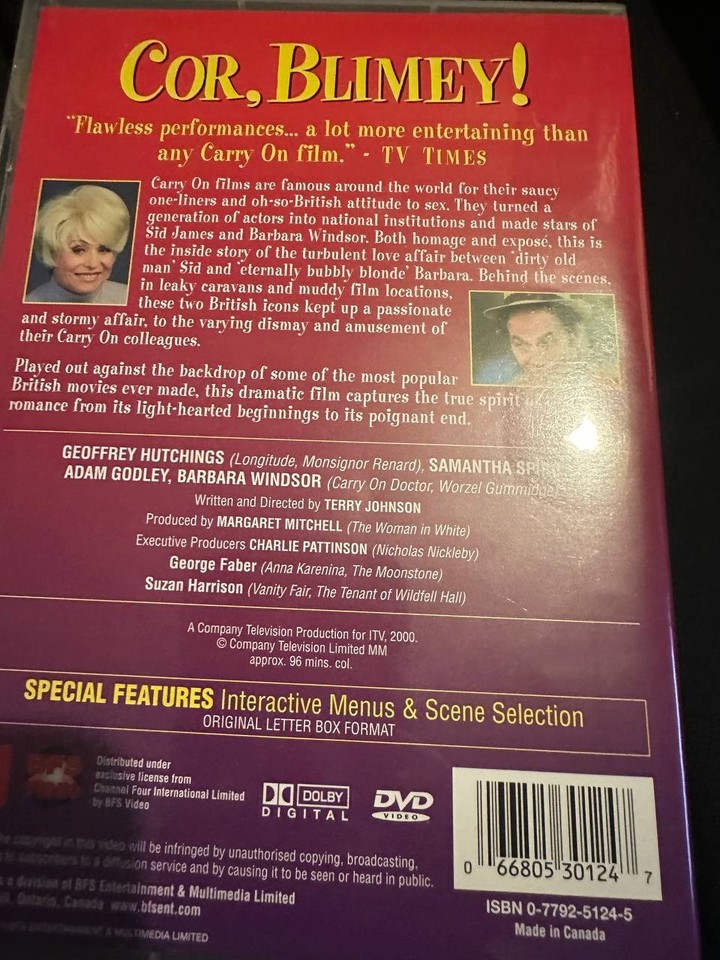 Cor, Blimey! (2000) Carry On Drama Samantha Spiro as Babs DVD RARE ...