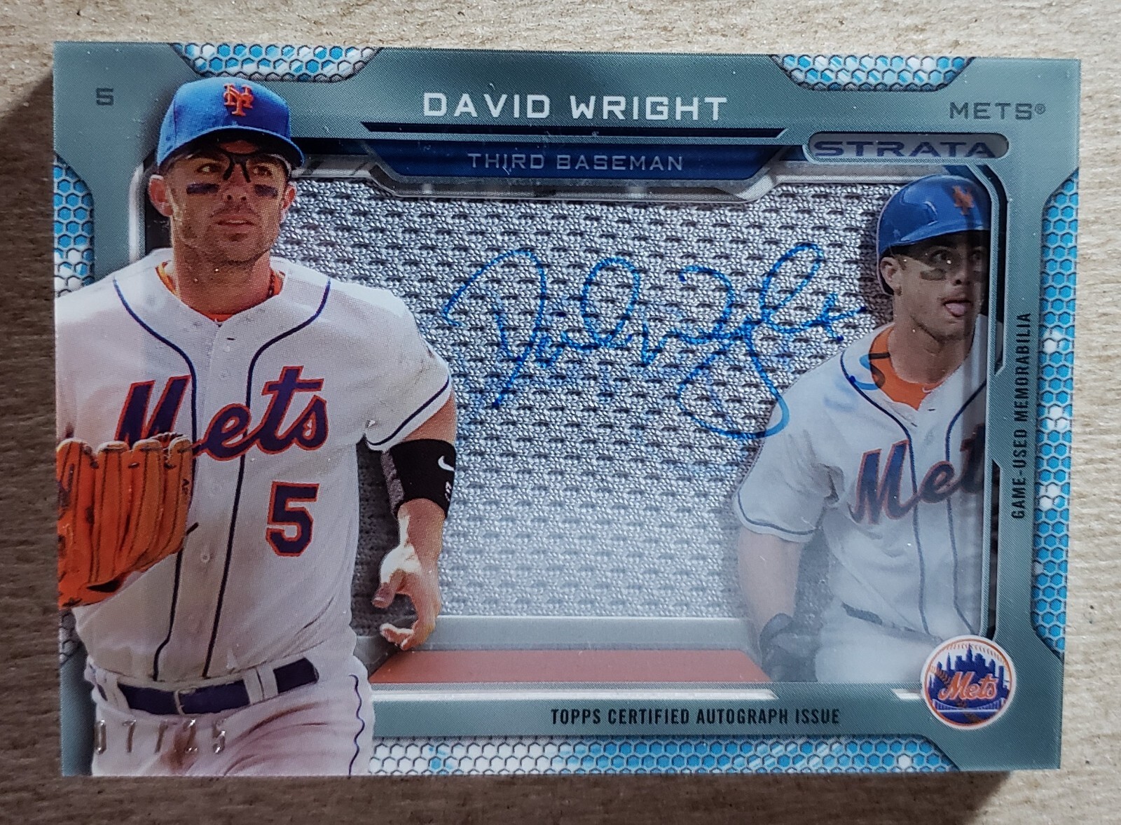 2014 Topps Strata Signature Relic David Wright Auto Jersey /25 Mets ...