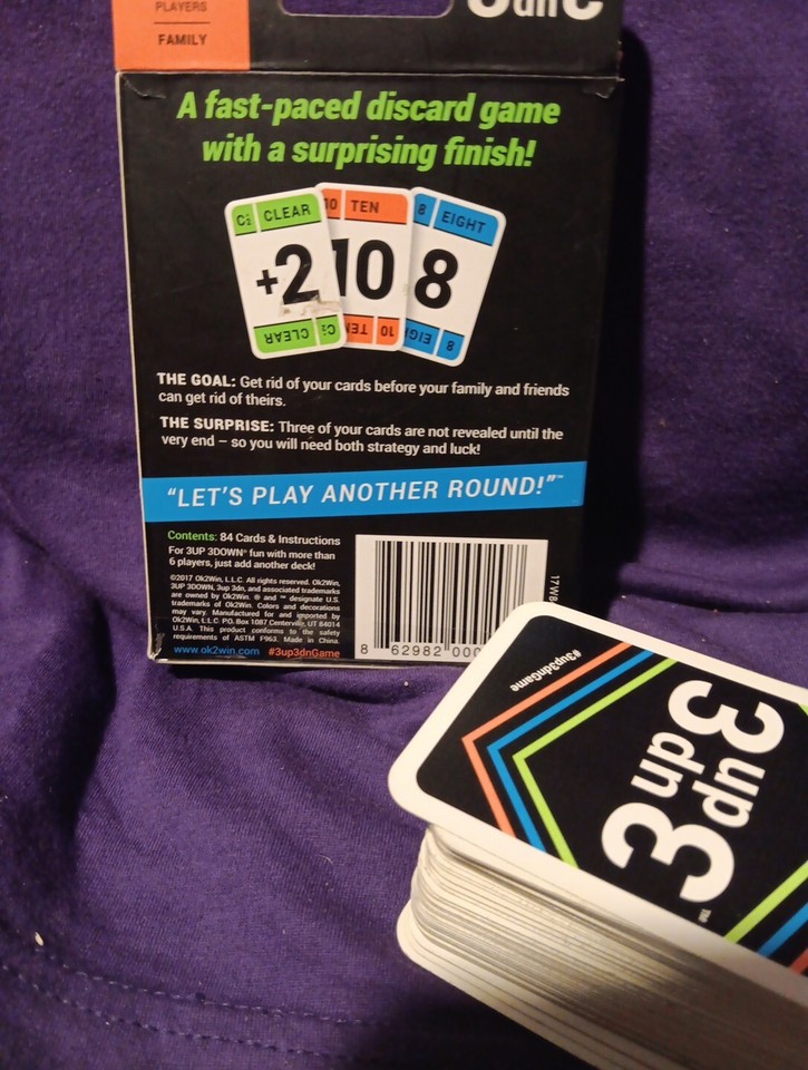 3UP 3DOWN Family Card Game 3 Up 3 Down Complete No Instructions Fast ...