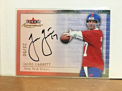 Jason Garrett 2000 Fleer Tradition Autographics Gold Autograph #23/50 ...