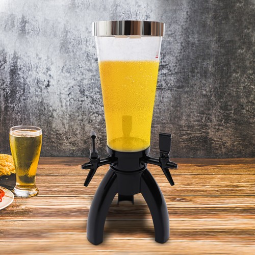 3L Draft Beer Tower Dispenser Cold Drink Beverage Beer Tower W/3*Taps ...