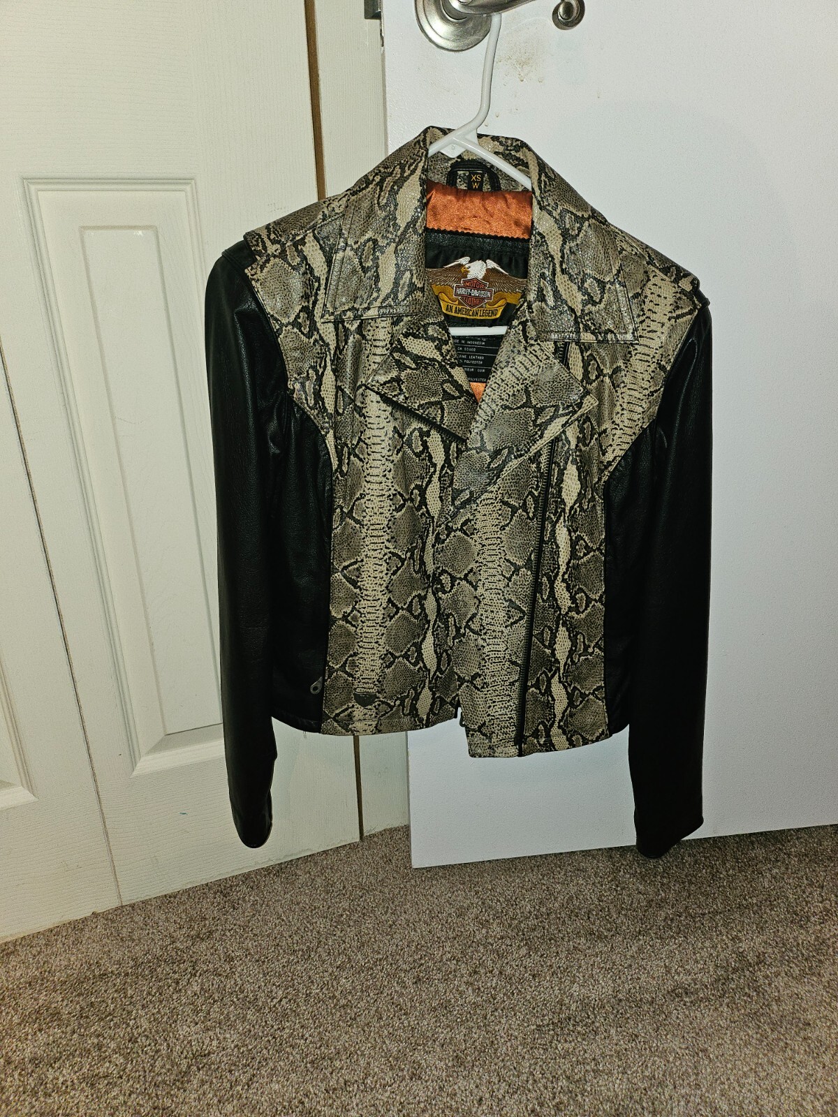 Vintage Womens Harley Davidson Snake Skin Leather Mot… - Gem