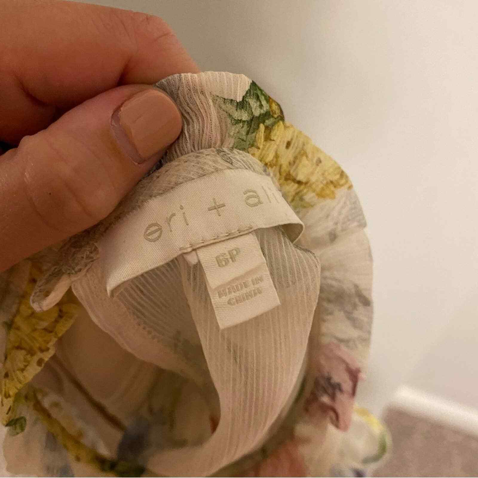 Anthropologie Eri + Ali Cream floral MIDI Dress 6P | eBay