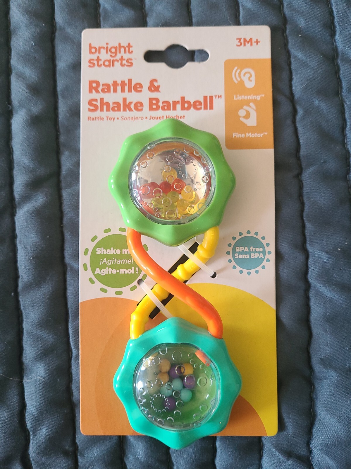 Bright Starts Rattle & Shake Barbell Toy NEW IN PACKAGE Great for ...