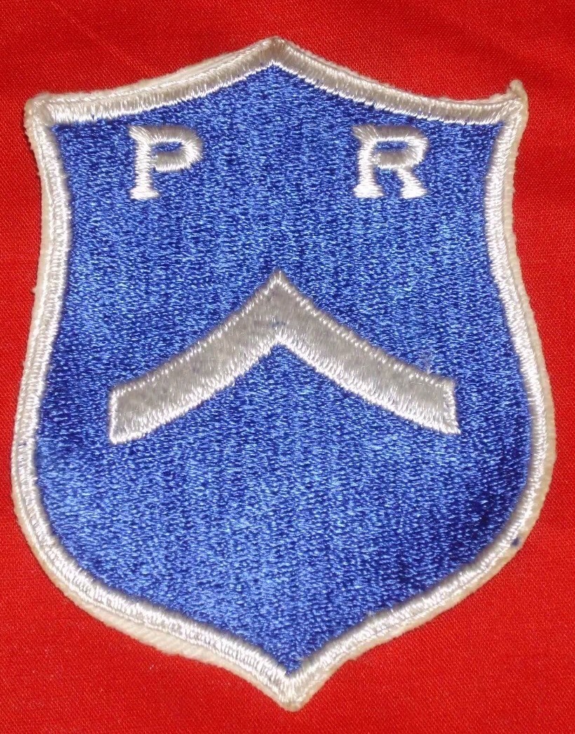 Pershing Rifles Private Rank ROTC Blue White Military Shield Patch P R ...