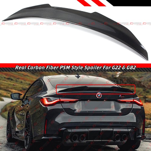 FOR 21-26 BMW G22 4 SERIES 430i G82 M4 PSM STYLE CARBON FIBER TRUNK ...