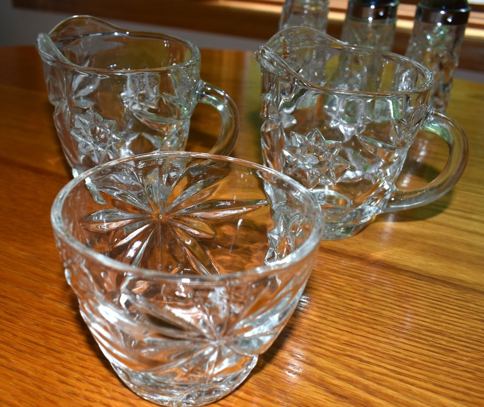 Midcentury Star of David Pressed Glass Lot 12 Pieces | eBay