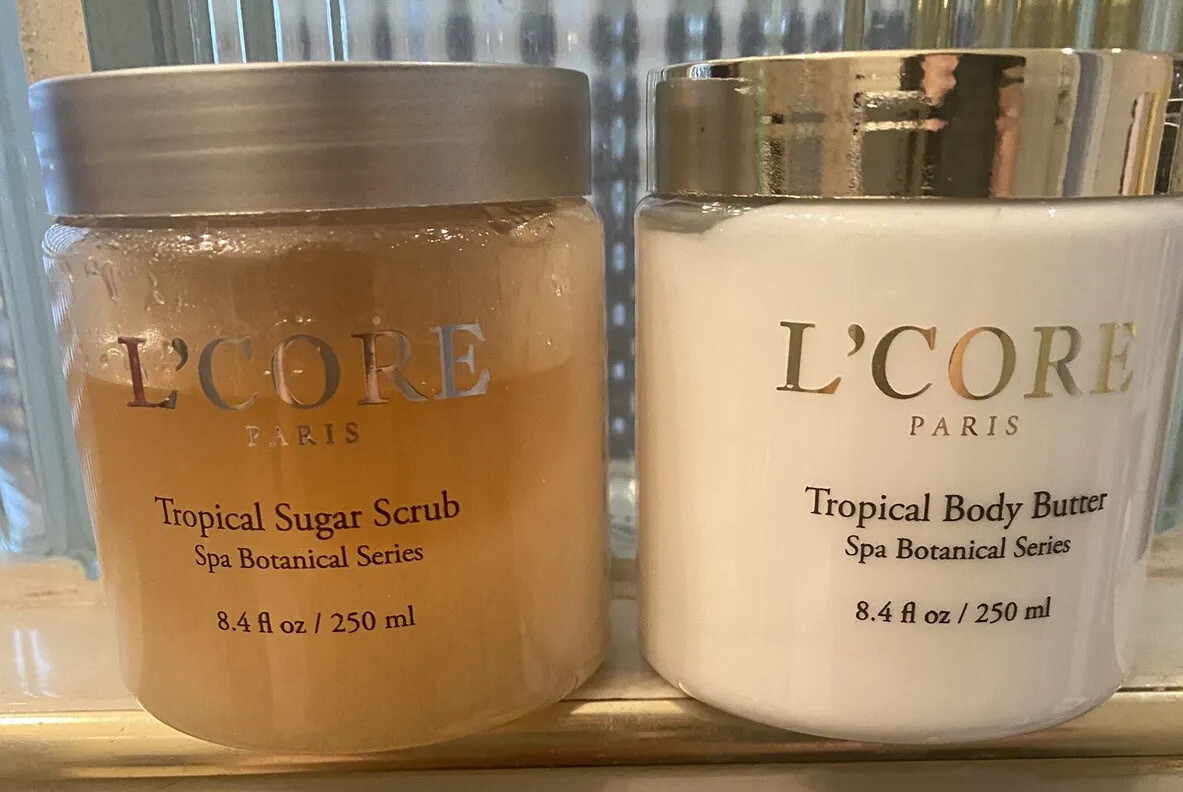 L'CORE Paris Spa Botanicals Tropical Sugar Scrub & Body Butter 2pk 8 ...