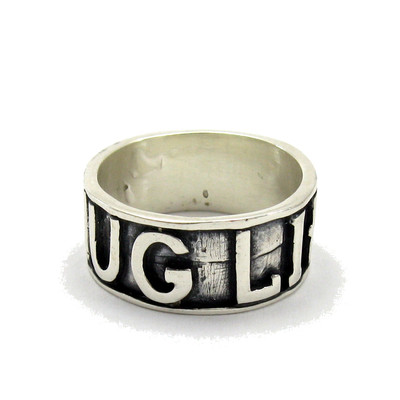 Plain Stylish Sterling Silver Ring Band Hallmarked Solid 925 Thug Life ...