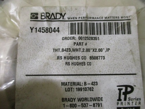 Brady THT B-423 Permanent Polyester Gloss Finish White Labels 2"X2 ...