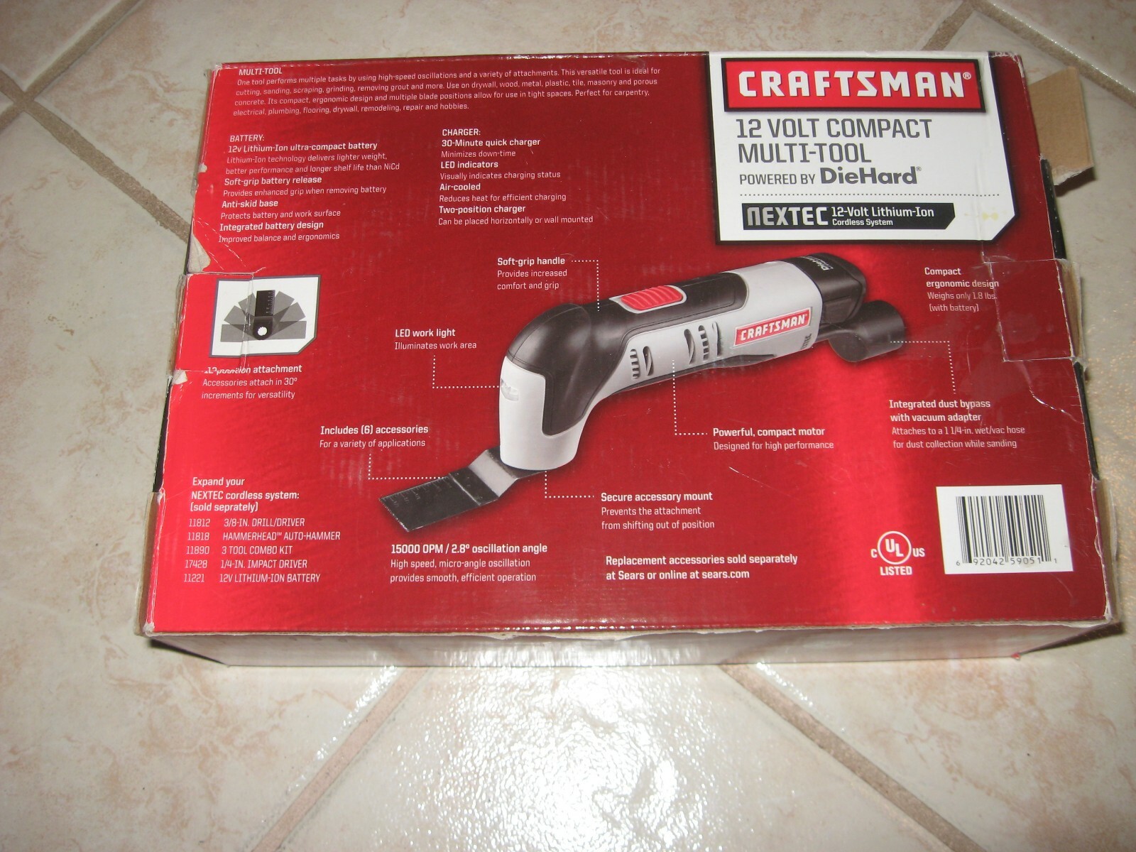 Craftsman Nextec 12-Volt Lithium-Ion Cordless Multi-Tool Kit W/Battery ...