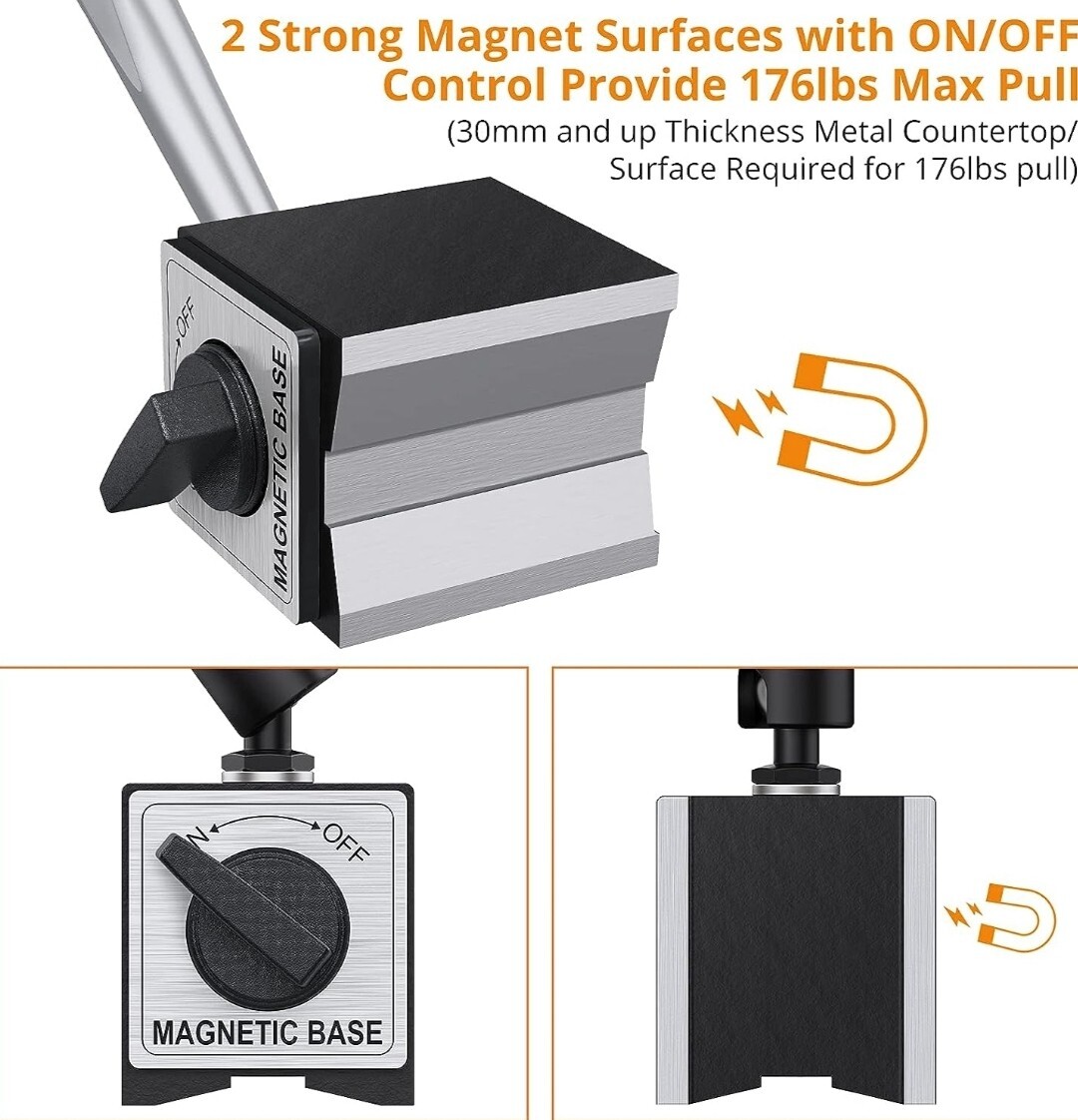 Neoteck 176 lbs Magnetic Digital Dial Indicator Base DTI Stand Gauge ...