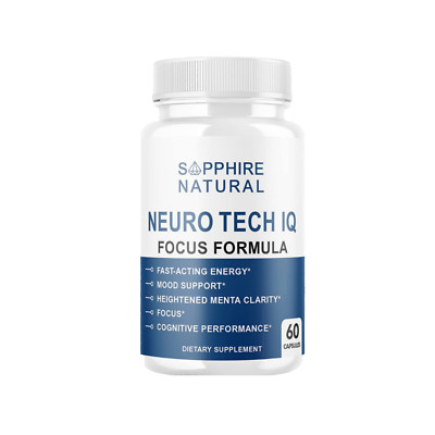 Neuro Tech IQ Brain Supplement Neurotech Iq Focus Formula Pills- 60 ...