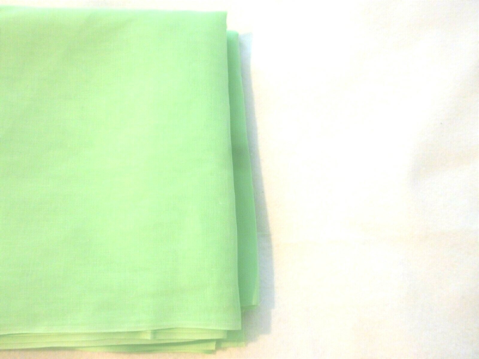 Light green sheer polyester blend fabric-2 yards 10"x 44"-no stretch or ...