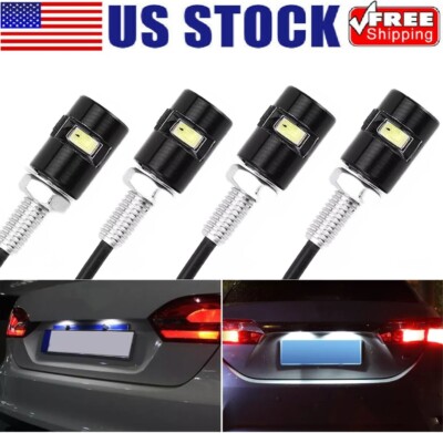4× License Plate Light Tag Screw Bolt Lamp 12V White LED Bulb for Car ...