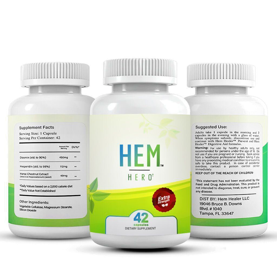 Hem Hero® Extra Strength – Natural Hemorrhoid Relief and Vein Support | eBay
