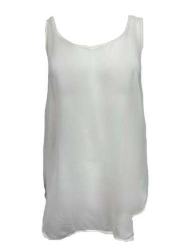 BLK DNM Women's White Silk Transparent Tank 10 Top Size L NWT | eBay