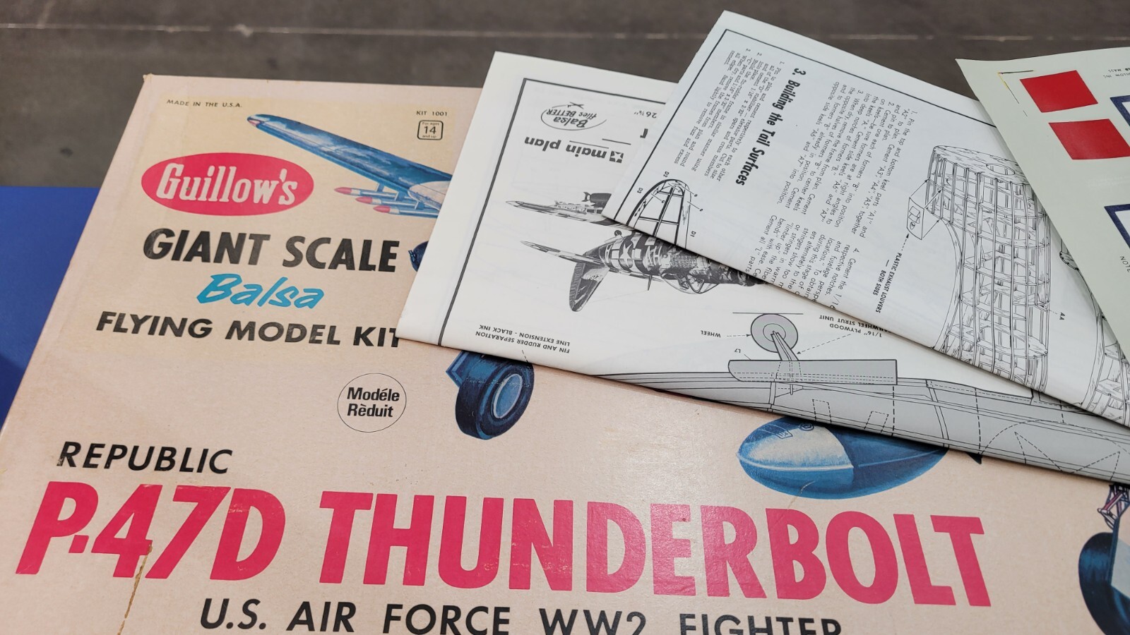 2pc Lot GUILLOWS Balsa Wood Aircraft Model Kit Corsair Thunderbolt ...