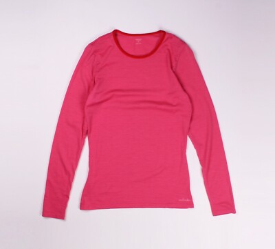 Women's Icebreaker Merino Wool Cute Pink Long Sleeve Jumper Top Size S ...