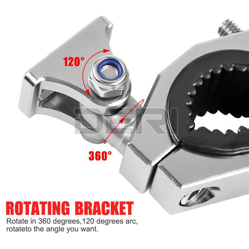 2X Motorcycle Mount Clamp Bracket CNC Handle Crash Bar Headlight Spot Fog Light | eBay