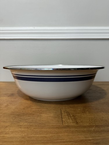 VTG Golden Rabbit Enamelware Serving Bowl 13” Lobster Claw Nautical ...