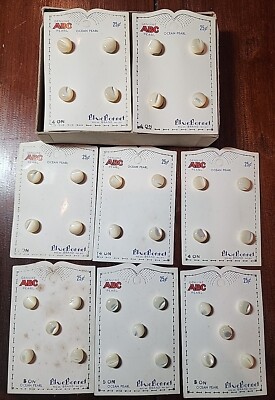 Vintage Ocean Pearl Buttons Blue Bonnet Genuine ABC Pearl on Cards LOT ...