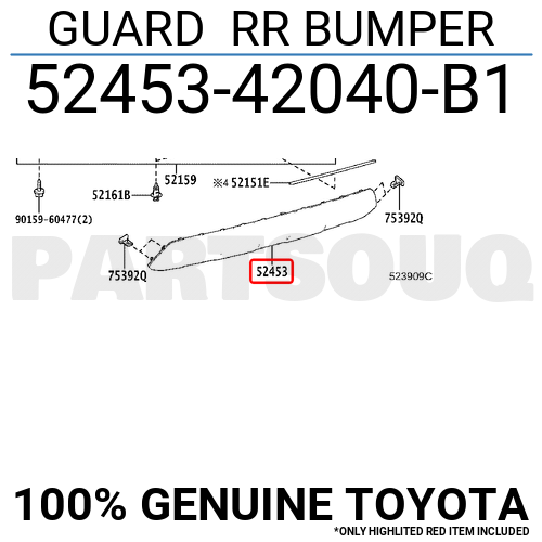 5245342040B1 Genuine Toyota GUARD RR BUMPER 52453-42040-B1 | eBay