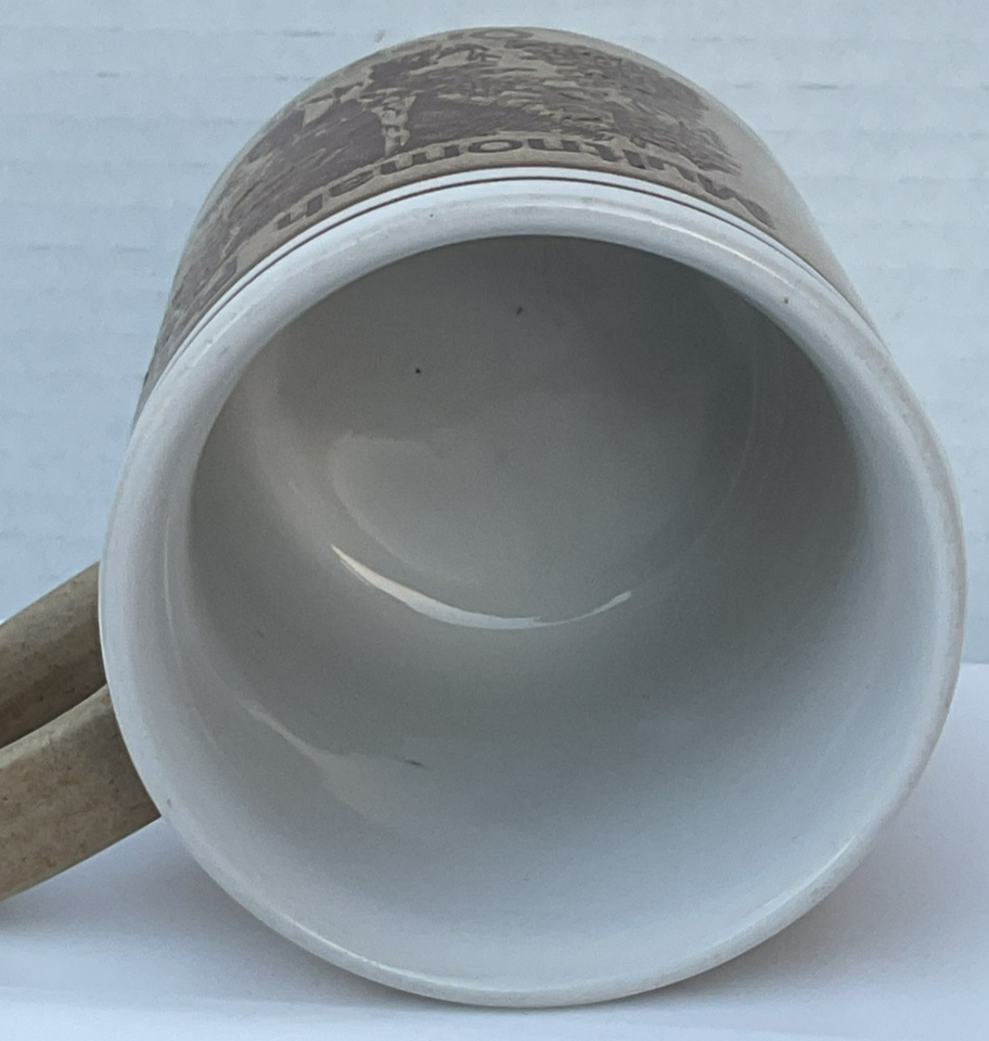 VINTAGE RARE MULTNOMAH FALLS OREGON TAN & WHITE COFFEE CUP MUG - IMAGE ...