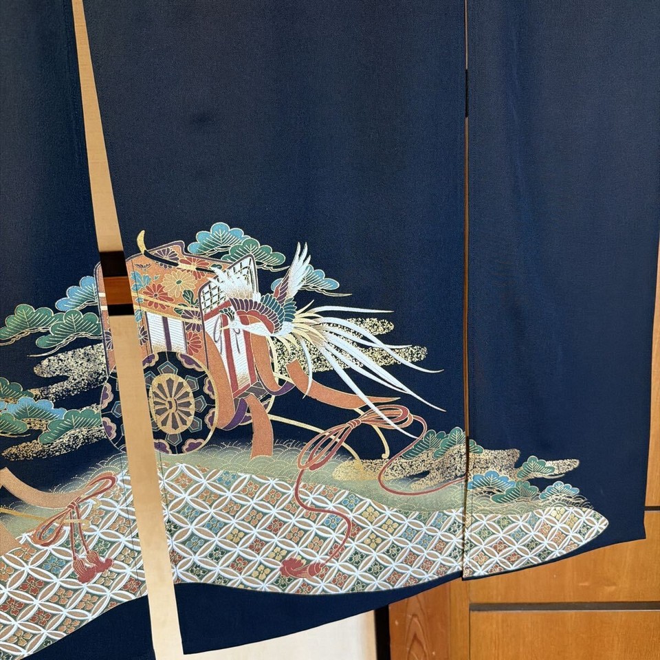 Silk Noren Japanese Curtains Remade From Black Tomesode Festival Float ...