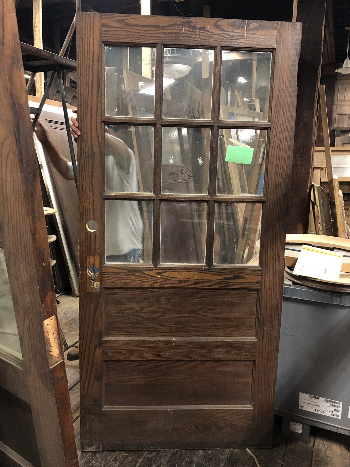 Vintage Oak Entry Door Track Door Slider Door Antique Door School House ...