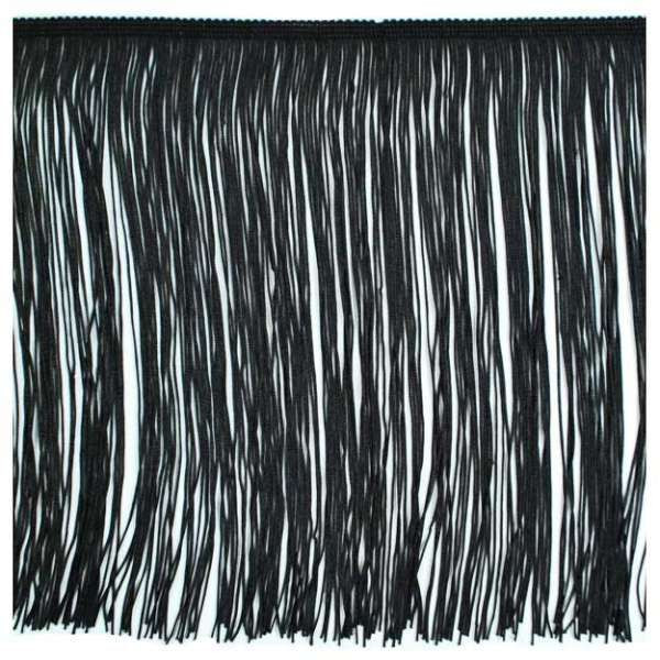 12" Black Chainette Fabric Fringe Lampshade Lamp Costume Trim by the ...