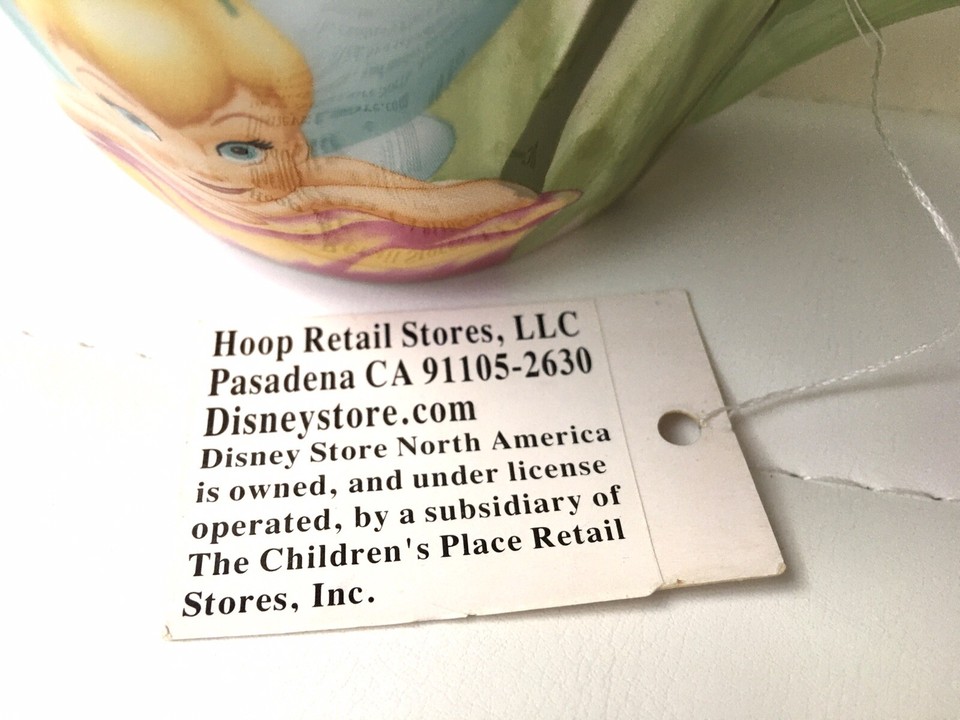 3D Tinkerbell Tea Cup Mug and Leaf Saucer Disney Store Fairies tulips ...