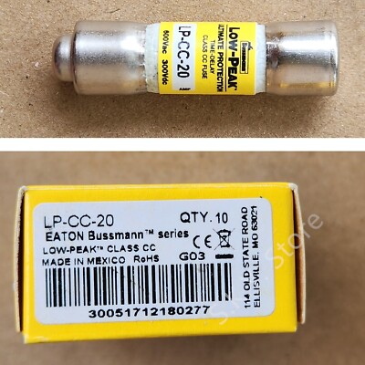 Lot of 10 NEW Bussmann LP-CC-20 LOW-PEAK Time-Delay CLASS CC Fuse | eBay