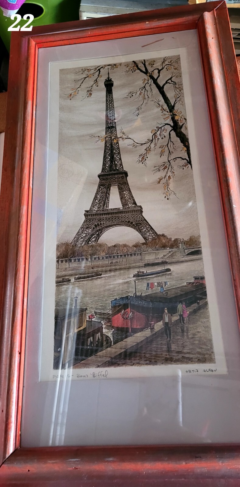 Raphael Ortiz Alfau - PARIS Eiffel Tower Framed Signed Print ...