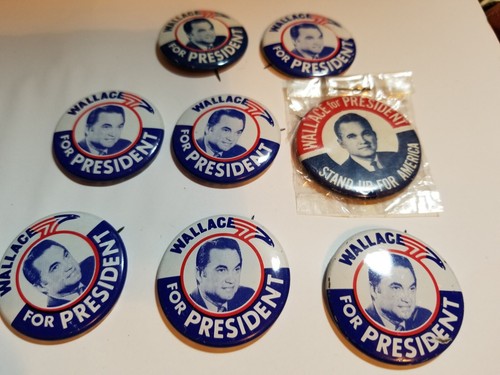 George Wallace Lot of 8 Campaign Pins Vintage USA | eBay