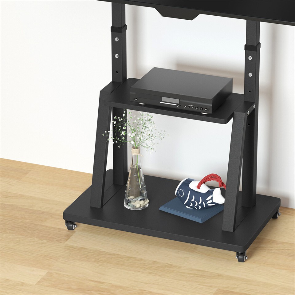 XXL Super Heavy Duty TV Trolley Rolling TV Floor Stand Mount Flat Panel ...