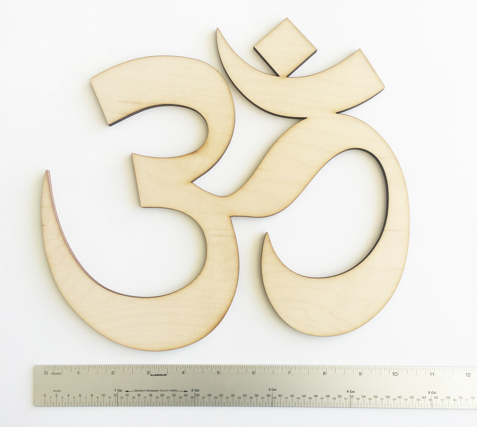Unfinished 10.5 inch Laser Cut Wood Om Symbol Sign - Ohm or Aum ...