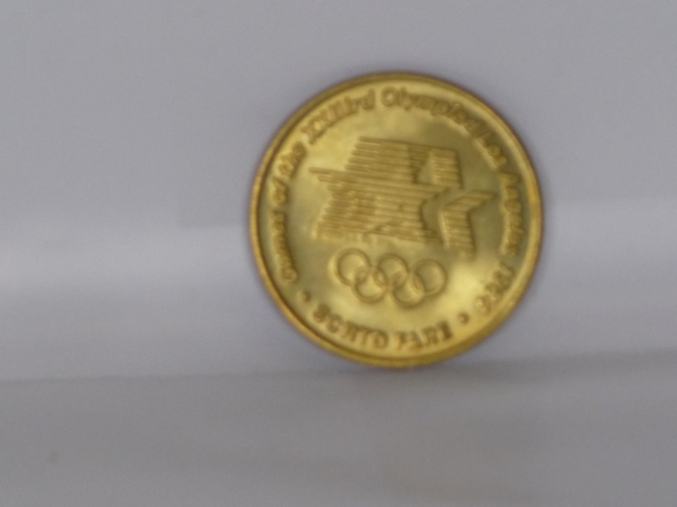 1984 Los Angeles Olympic "SCRTD" Coin - Weight Lifting | eBay