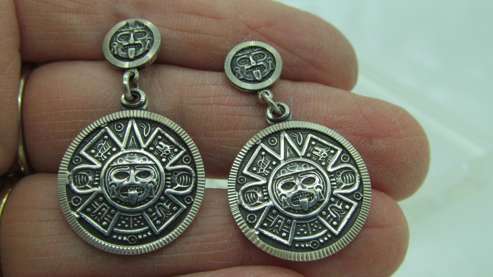 .925 Sterling silver Signed MO-68 MEXICO AZTEC MAYAN … - Gem