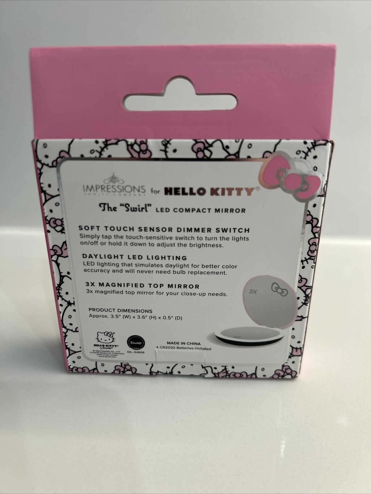 Impressions Vanity Hello Kitty Signature LED Compact Mirror, Pink New ...