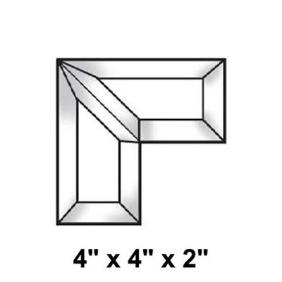 Beveled Glass 4" Clear Glass Corner Bevel Clusters - Pack Of 4 For ...