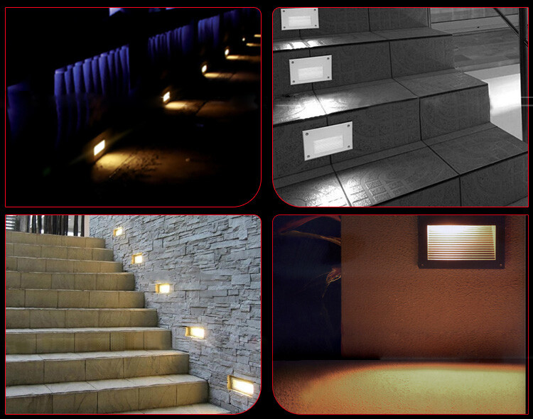 Outdoor LED Recessed Wall Lamp E27 Bulb Step Light Fixture Mounting Box ...