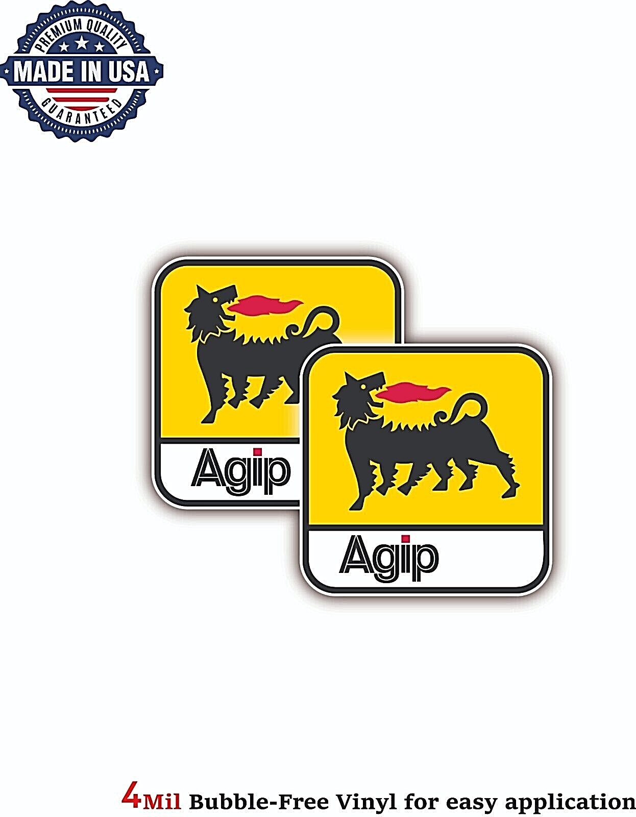 AGIP RACING OIL ITALY VINYL DECAL STICKER CAR BUMPER 4MIL BUBBLE FREE ...