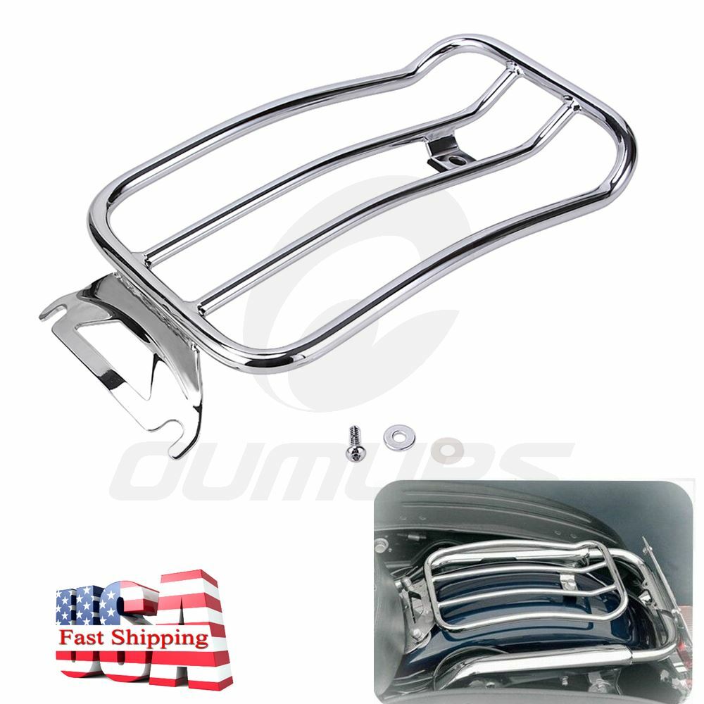 Motorcycle Solo Seat Luggage Rear Fender Rack For Harley FLHT FLHR FLHX ...