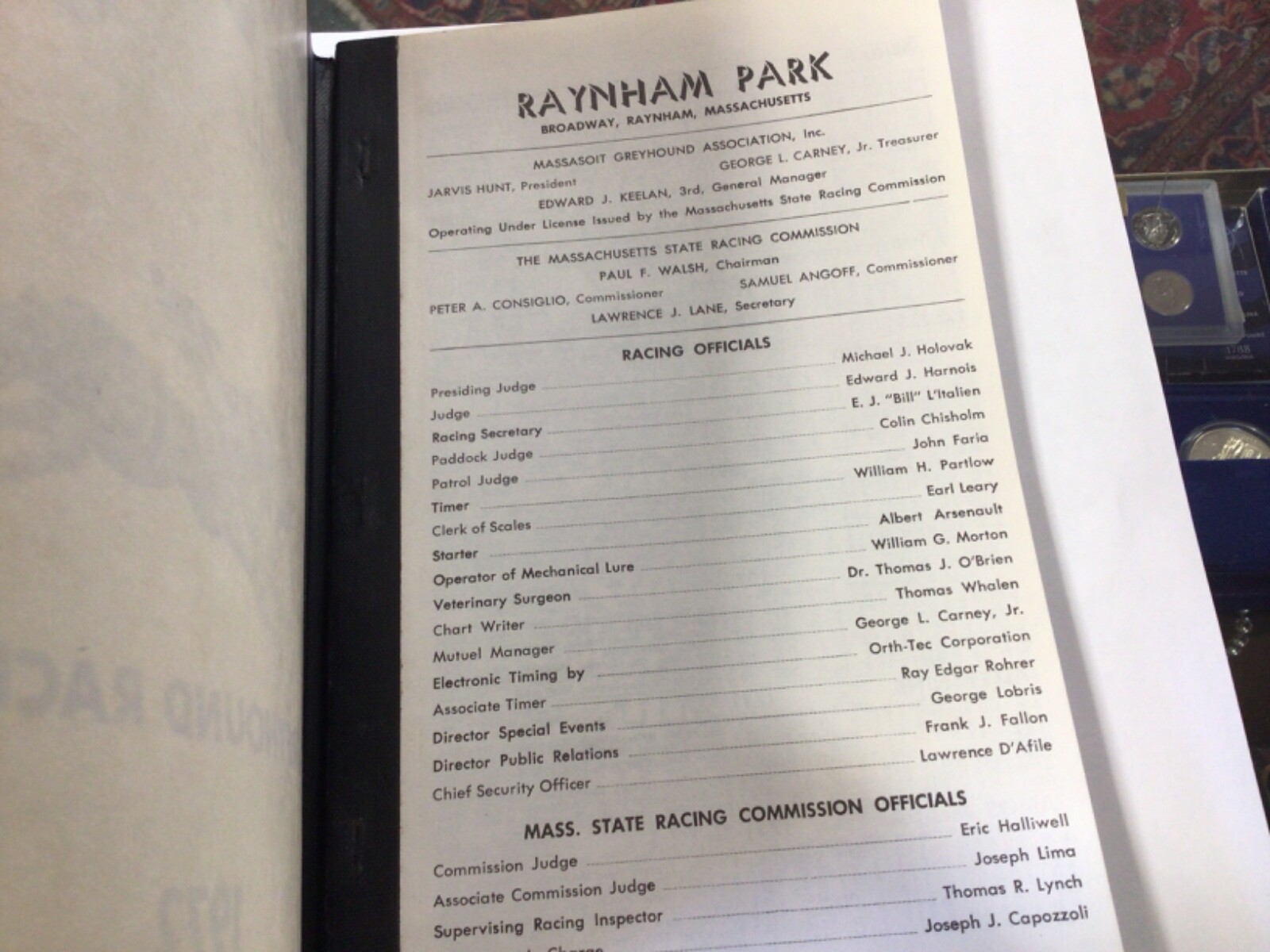 Raynham Dog Track Greyhound Racing 1972 Past Performances | eBay