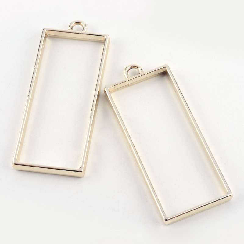 10X Rack Plating Open Back Bezel Pendants Hollow Charms Pressed Blanks ...