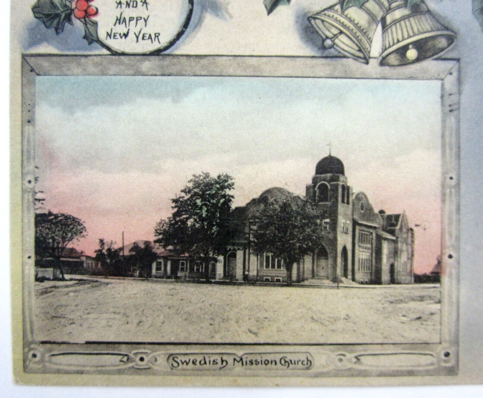 Vintage Turlock Stanislaus County CA Christmas Swedish Church Postcard ...