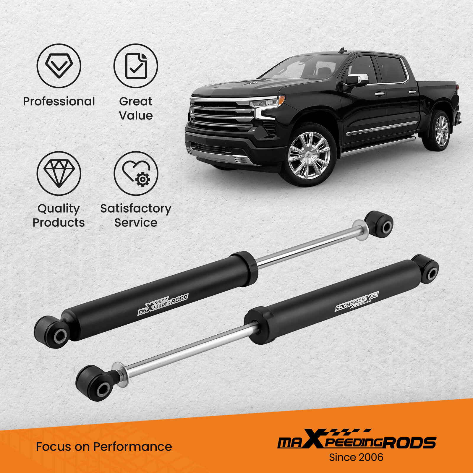0-4 inch Rear Shock Absorbers Lift Kit for Chevy Silverado GMC Sierra ...