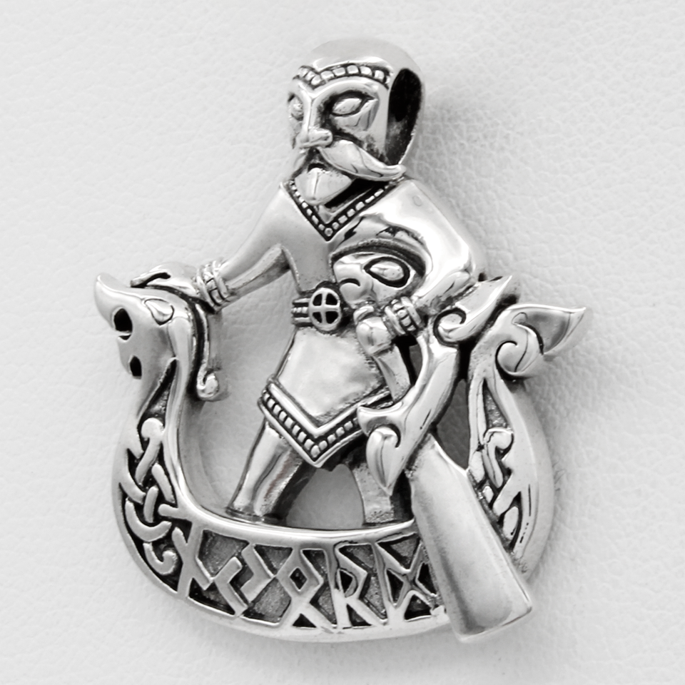 Sterling Silver Norse God Njord Viking Rune Pendant Asatru Jewelry ...