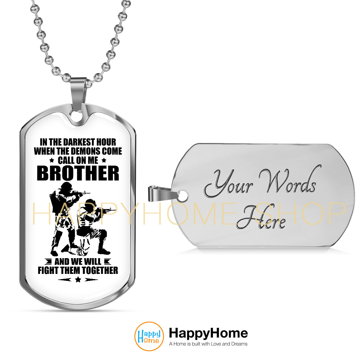 Military Dog Tag Gift for Brothers To my Brother Dog Tag Military ...